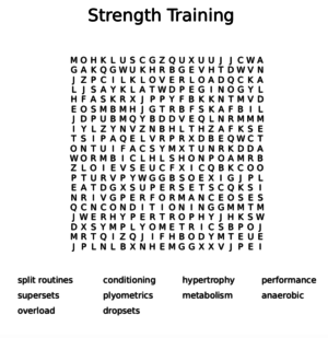 Strength Training Word Search | Drummond Education